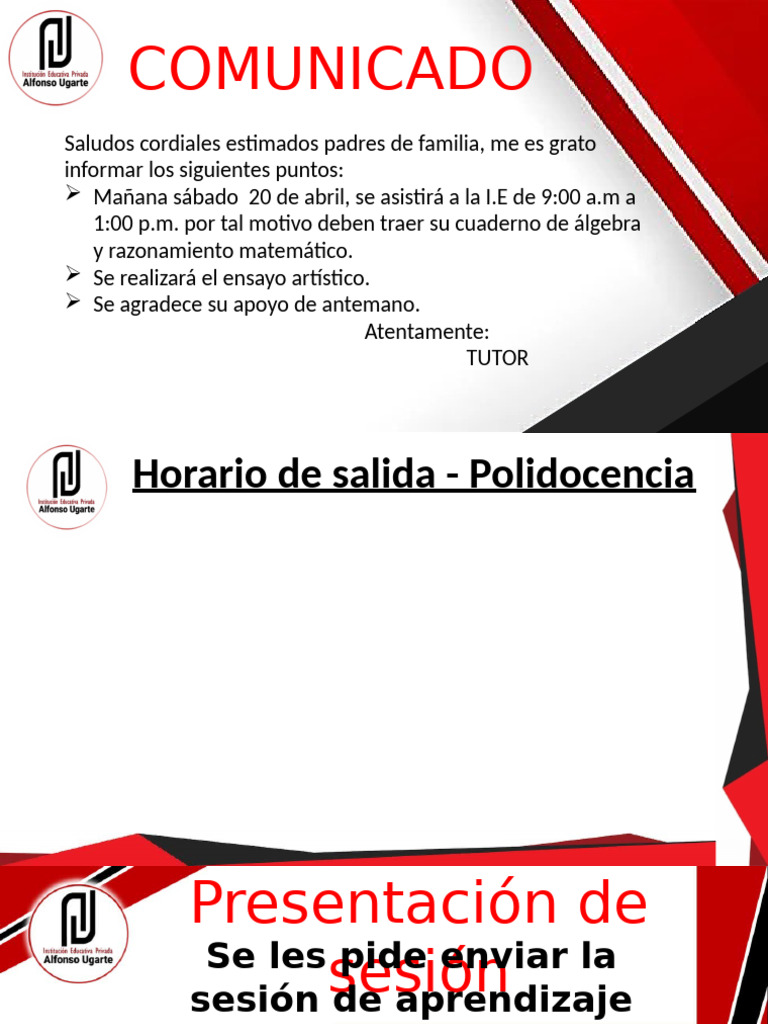 Comunicados - Formato 2024 - Sabado 20 de Abril | PDF