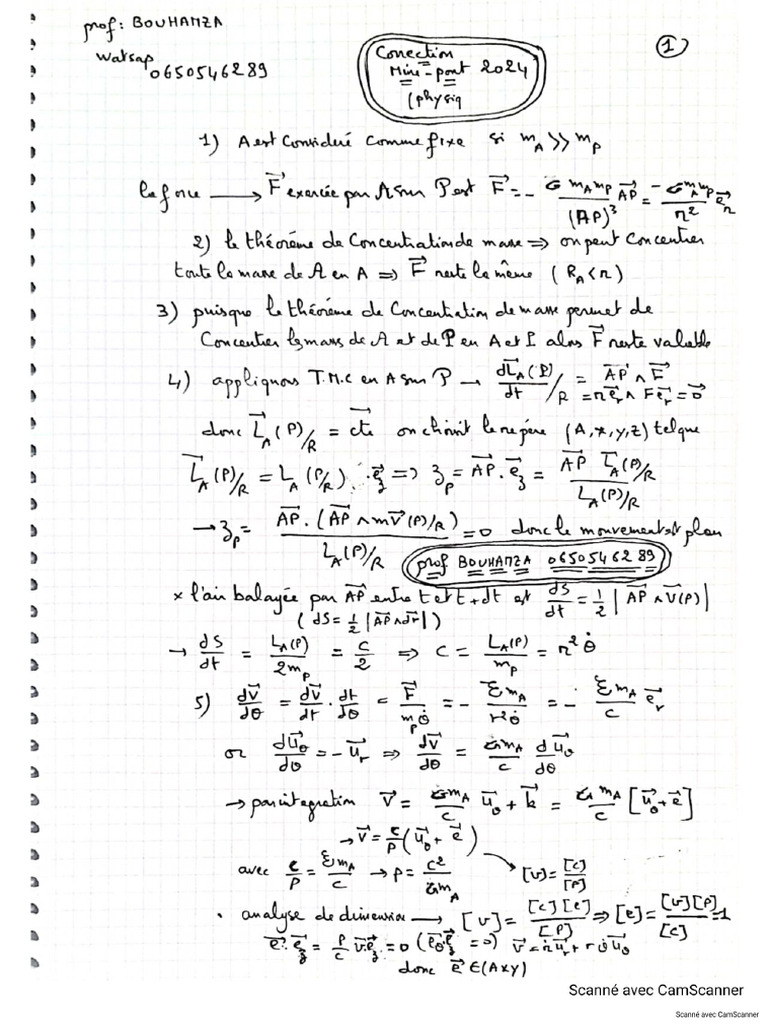 Corrig Mine Pont 2024 Physiq 1 BOUHAMZA | PDF