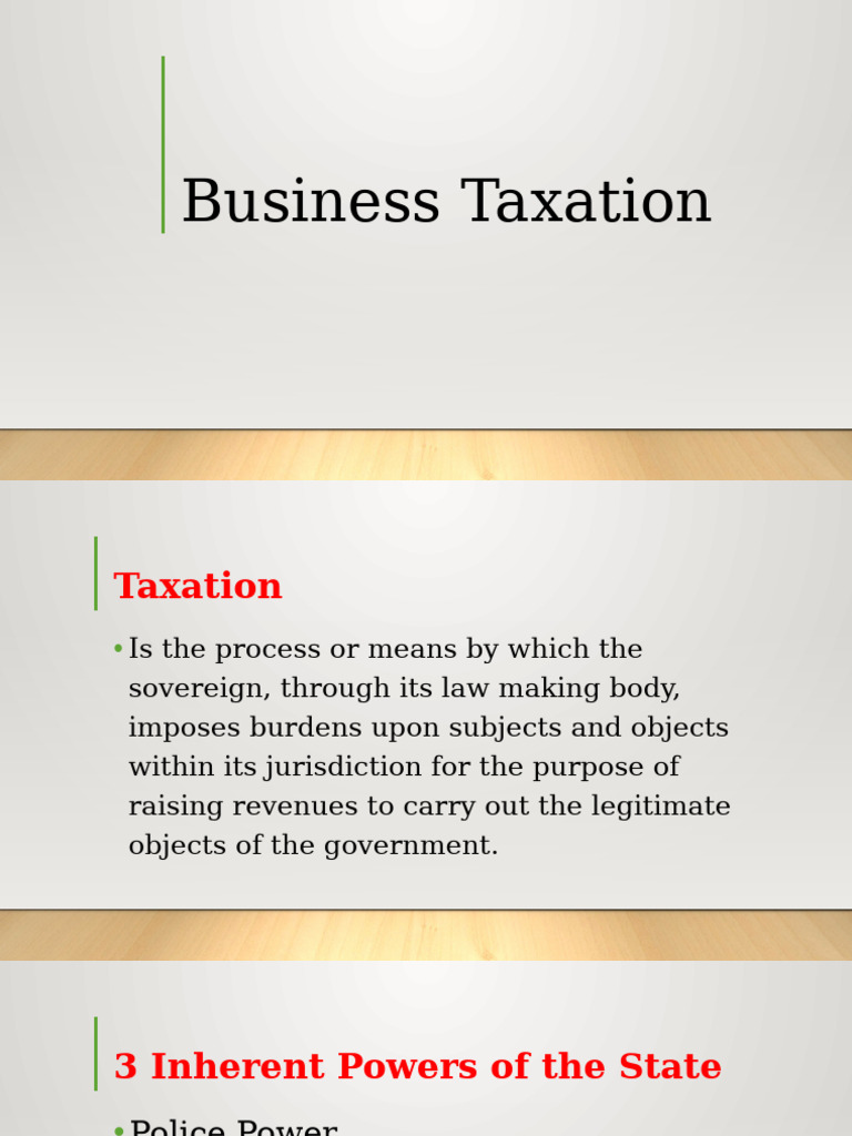 Business Taxation Introduction | PDF