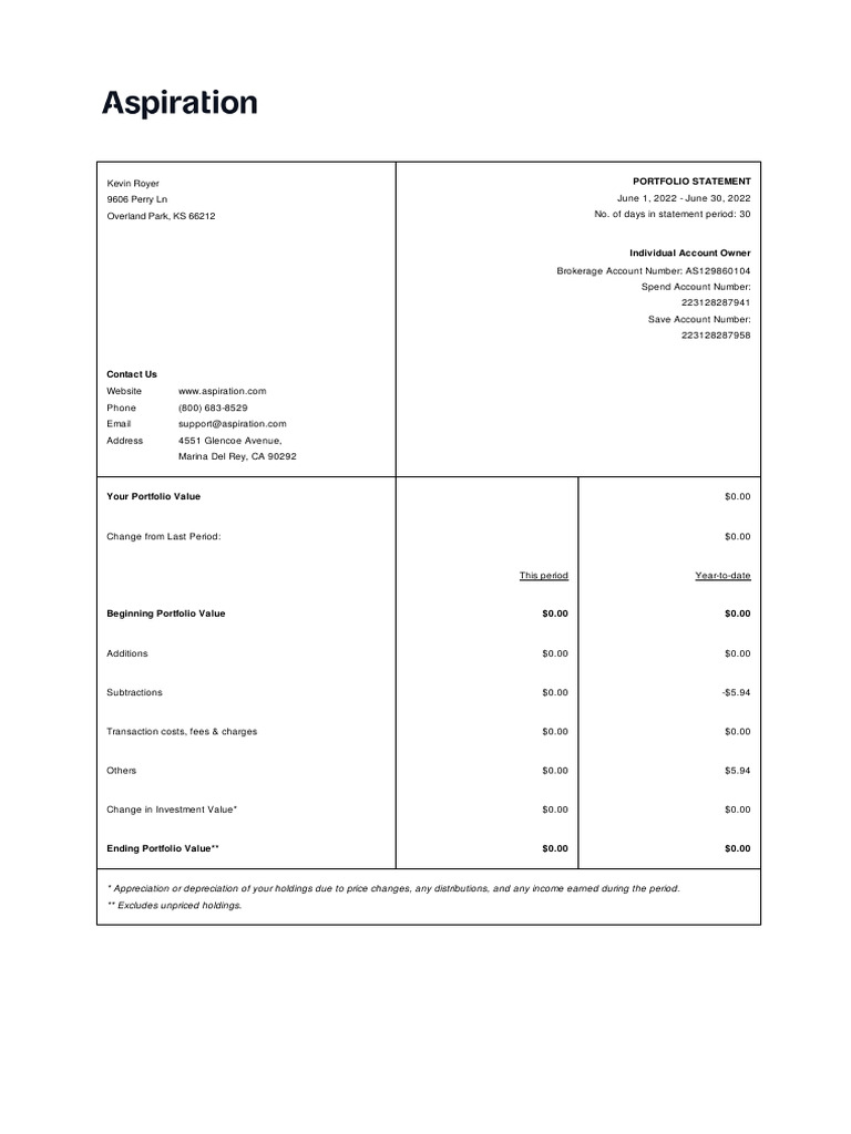 Aspiration Bank Statement | PDF