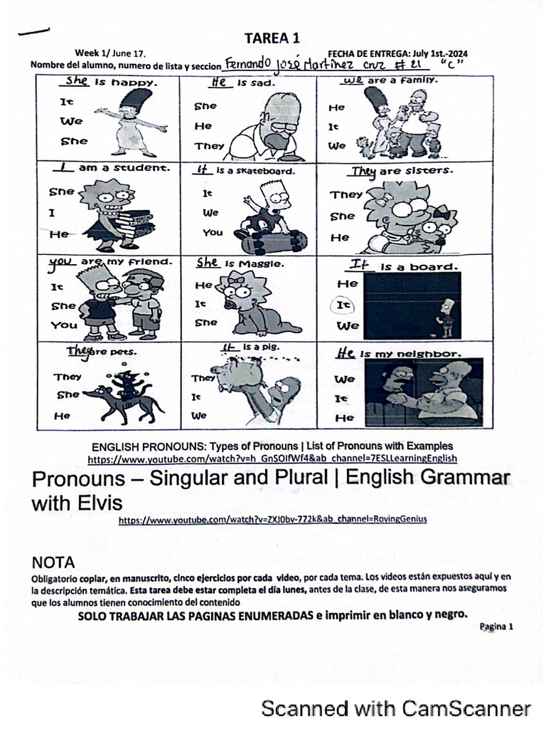 Tarea 1 Ingles | PDF