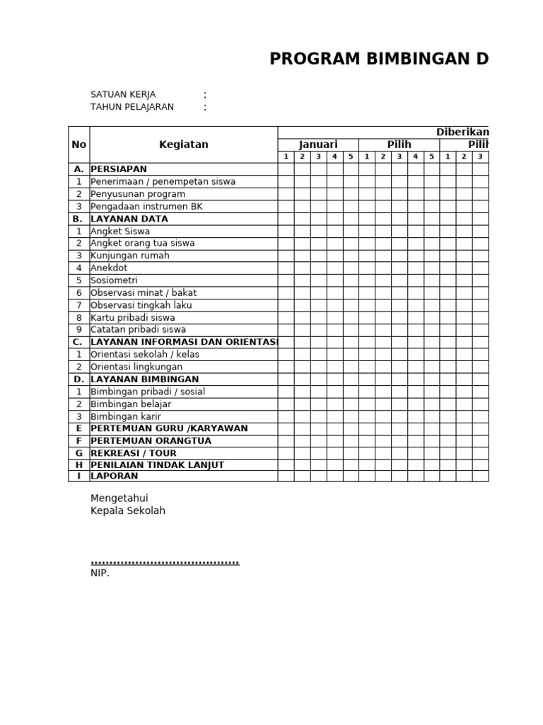 Program Bimbingan Dan Konseling | PDF