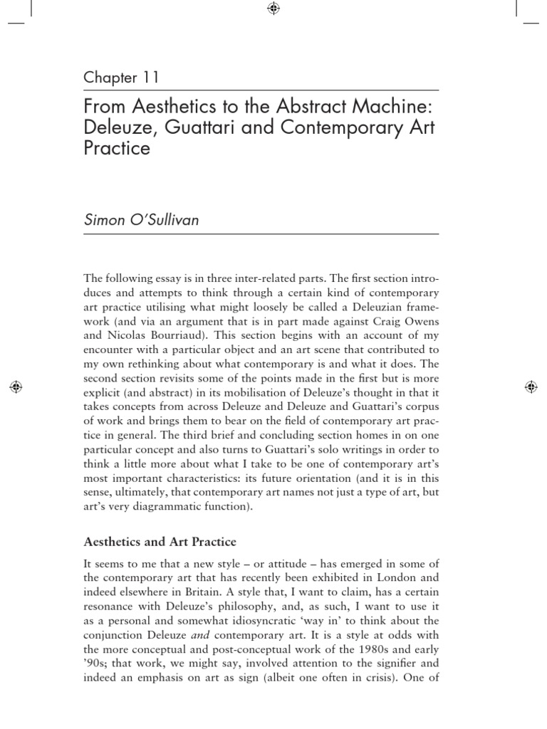 Aesthetics To The Abstract Machine | PDF