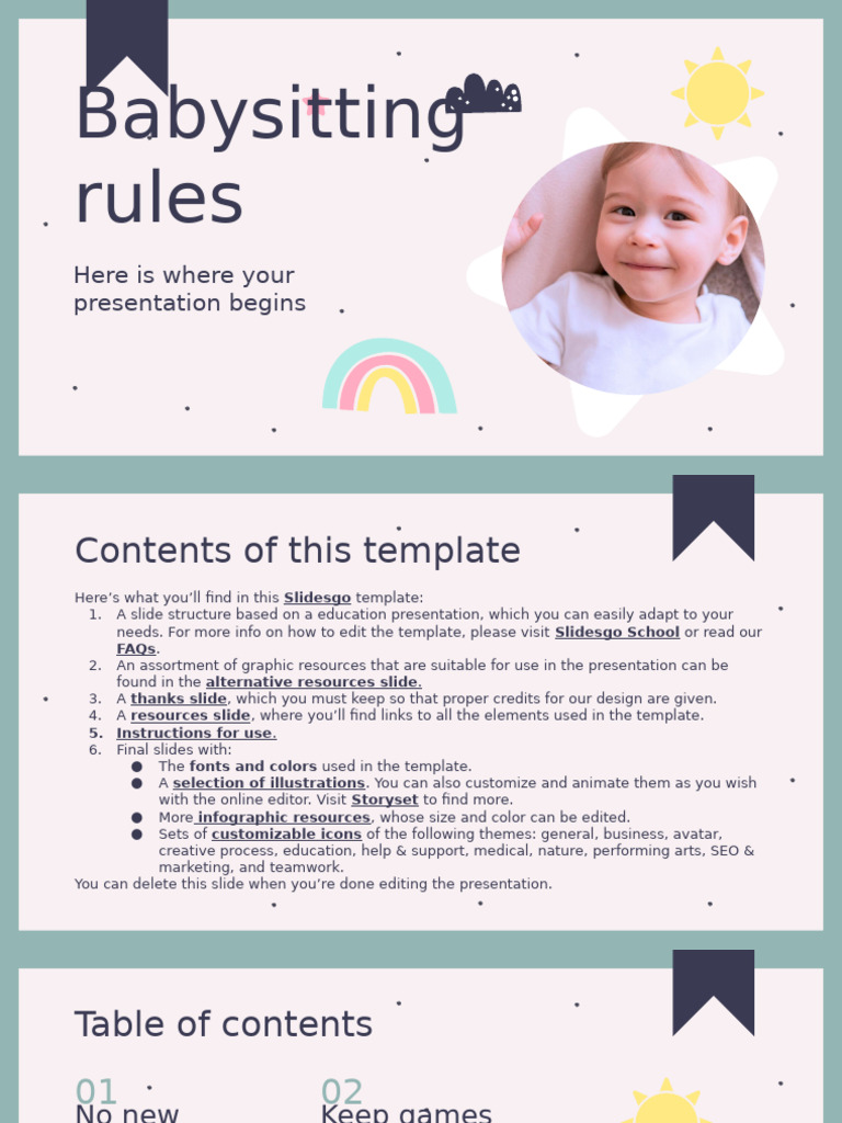 Babysitting Rules by Slidesgo | PDF
