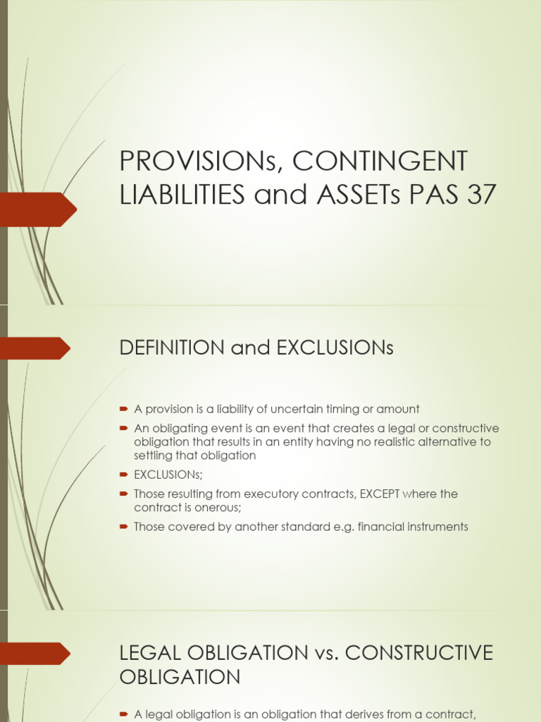 Provisions, Contingent Liabilities and Assets Pas 37 PDF Version | PDF