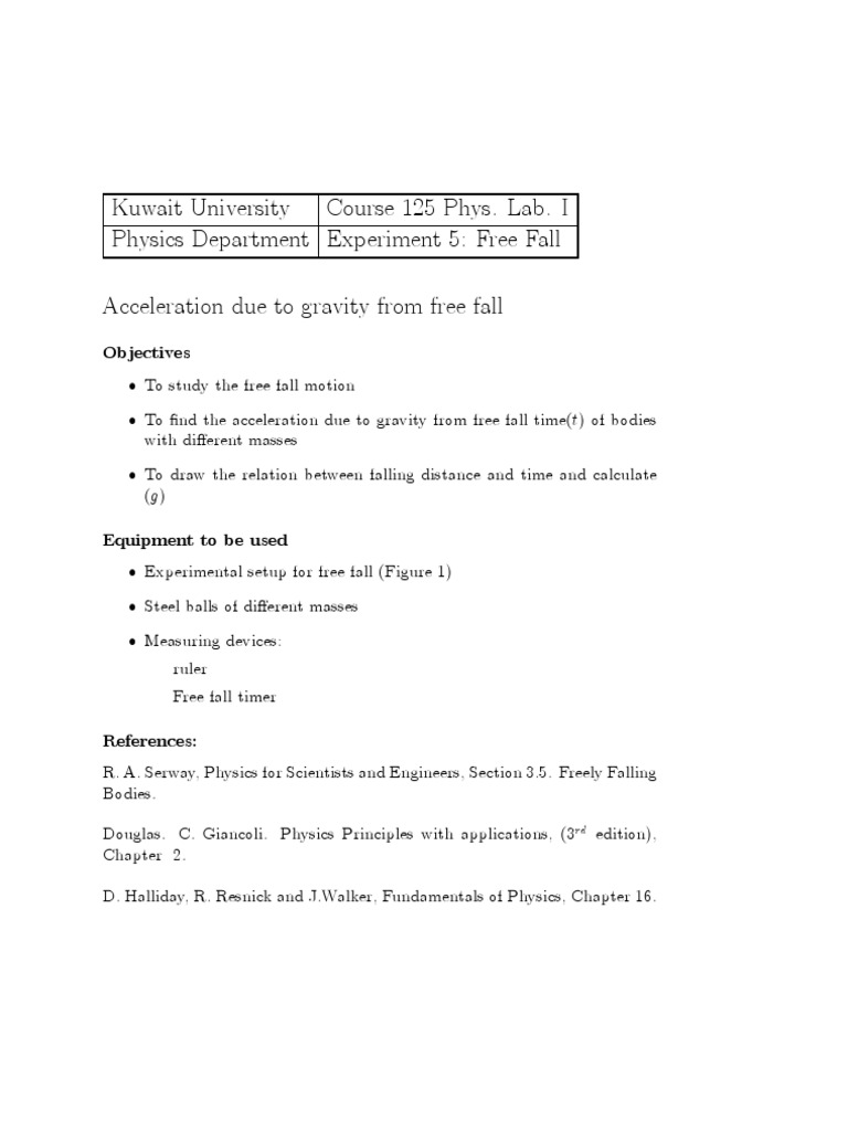 Free Fall | PDF | Gravity | Acceleration