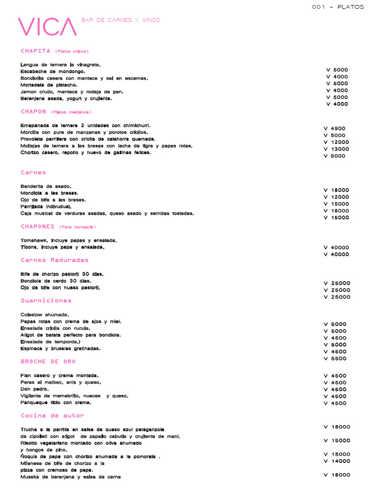 Menu Vica | PDF