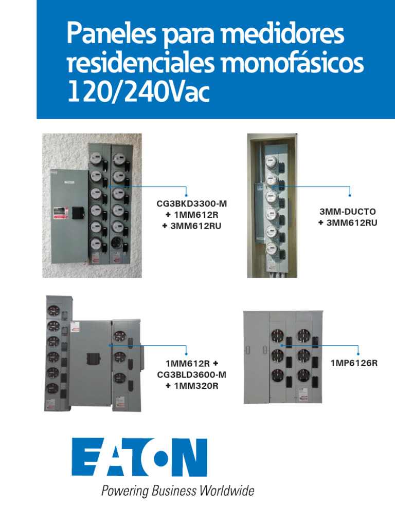 Paneles de Medidores Monofásicos EATON 2021 | PDF