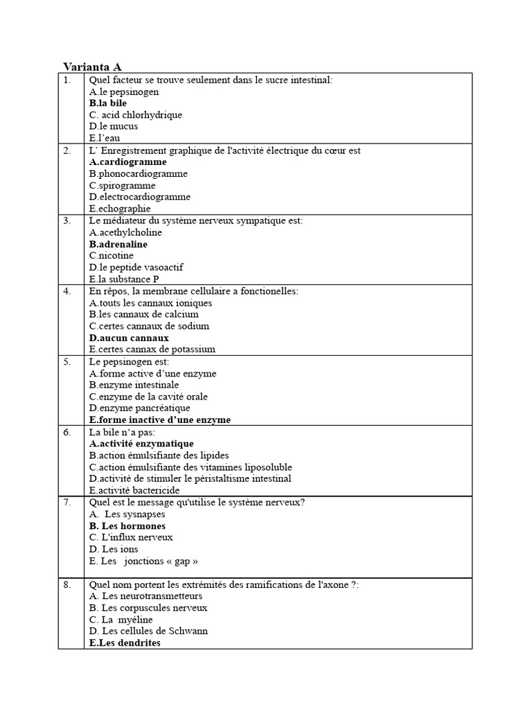 Test 2 Physio 1 | PDF
