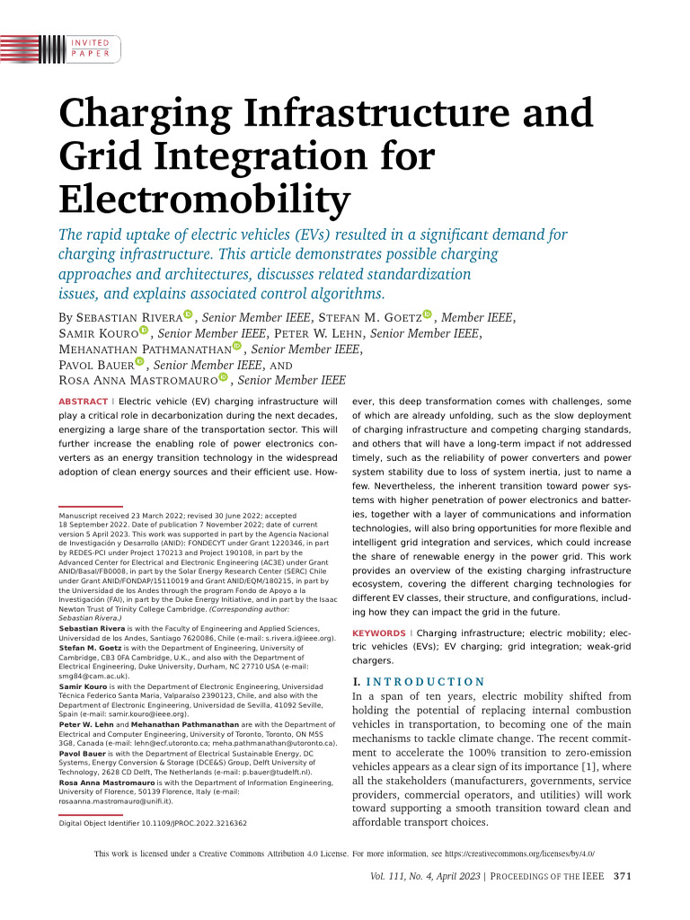 Charging Infrastructure And Grid Integration For Electromobility Pdf