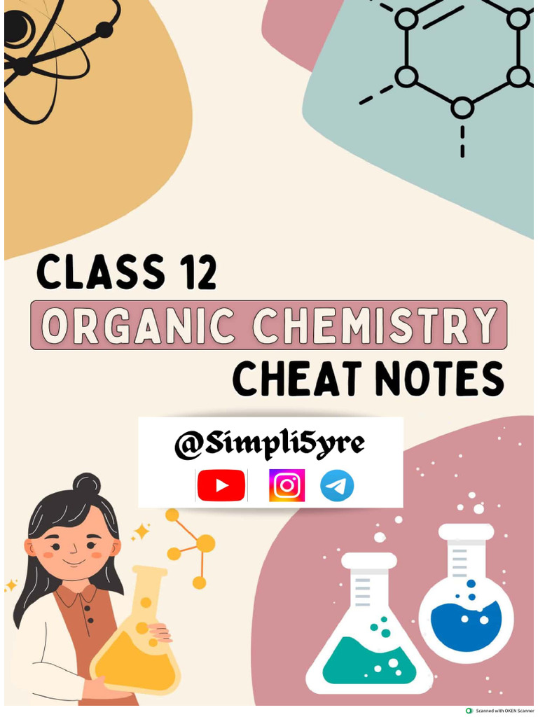Class 12 Organic Chemistry Cheat Sheet | PDF