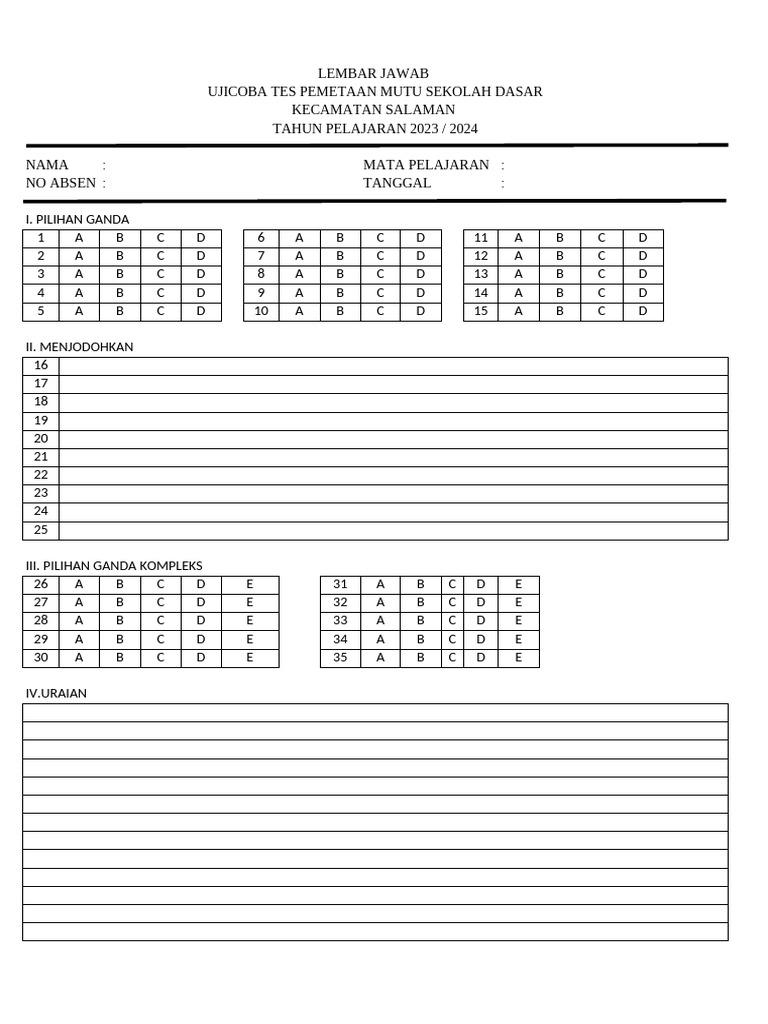 Nilai Dan Analisis Ujicoba TPM 2024 | PDF