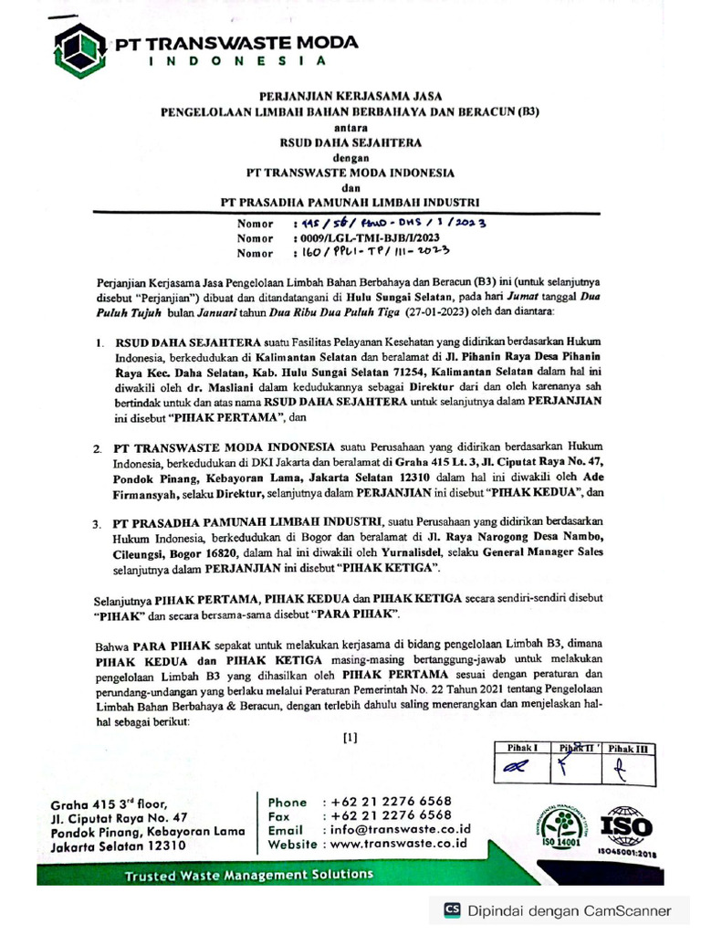 MOU TMI Limbah 2023 | PDF