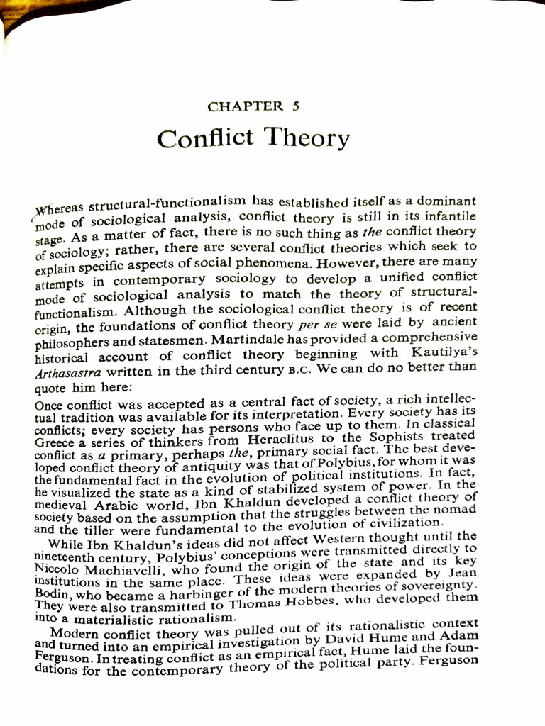 Emergence of Conflict Theory | PDF