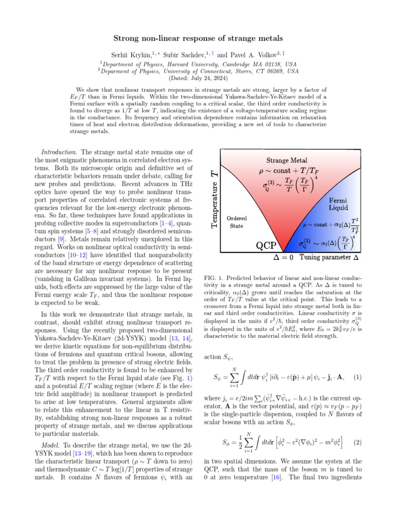 Strong Non-Linear Response of Strange Metals | PDF
