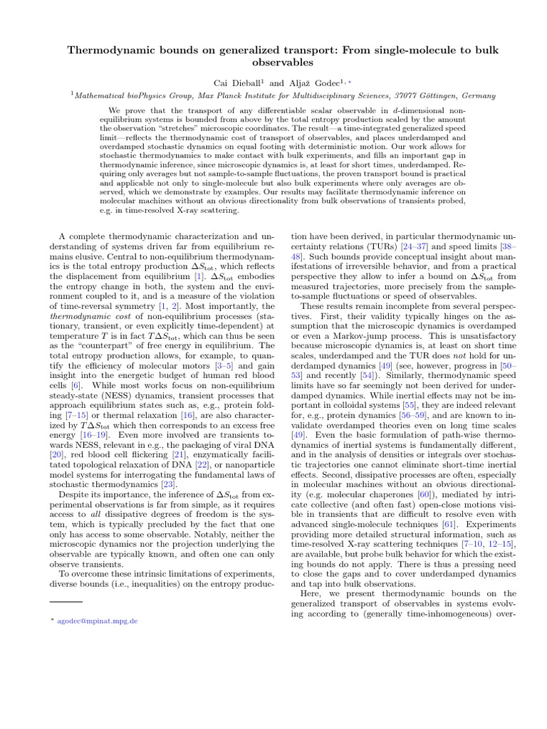Thermodynamic Bounds On Generalized Transport: From Single-Molecule To ...