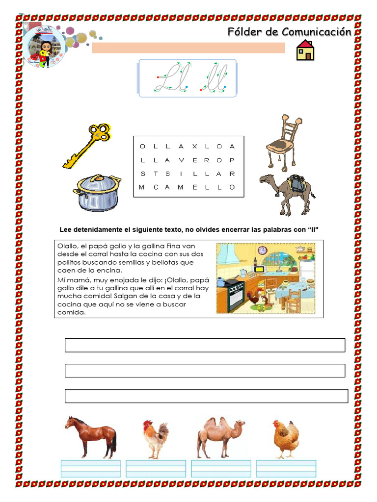 Ficha Consonante LL | PDF