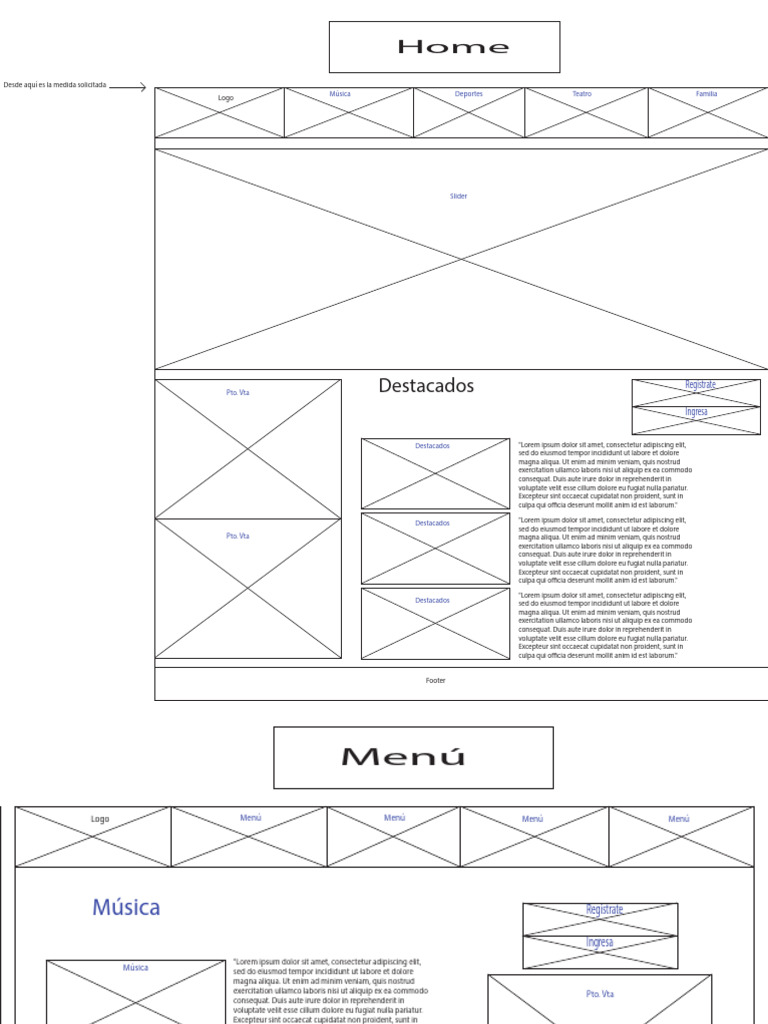Wireframe Escritorio Pto Ticket | PDF