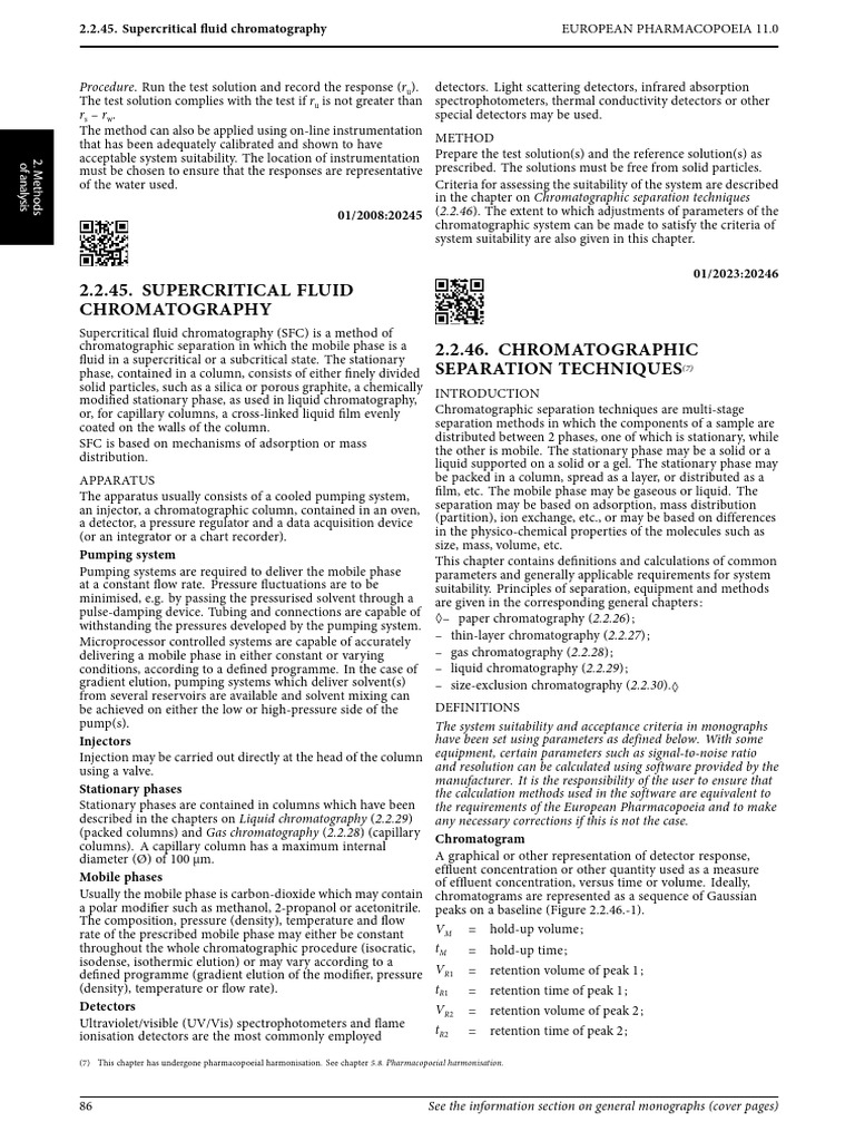 2.2.46. Chromatographic Separation Techniques | PDF
