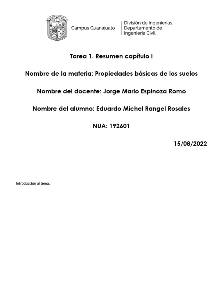 Tarea 1 Resumen Cap 1 | PDF