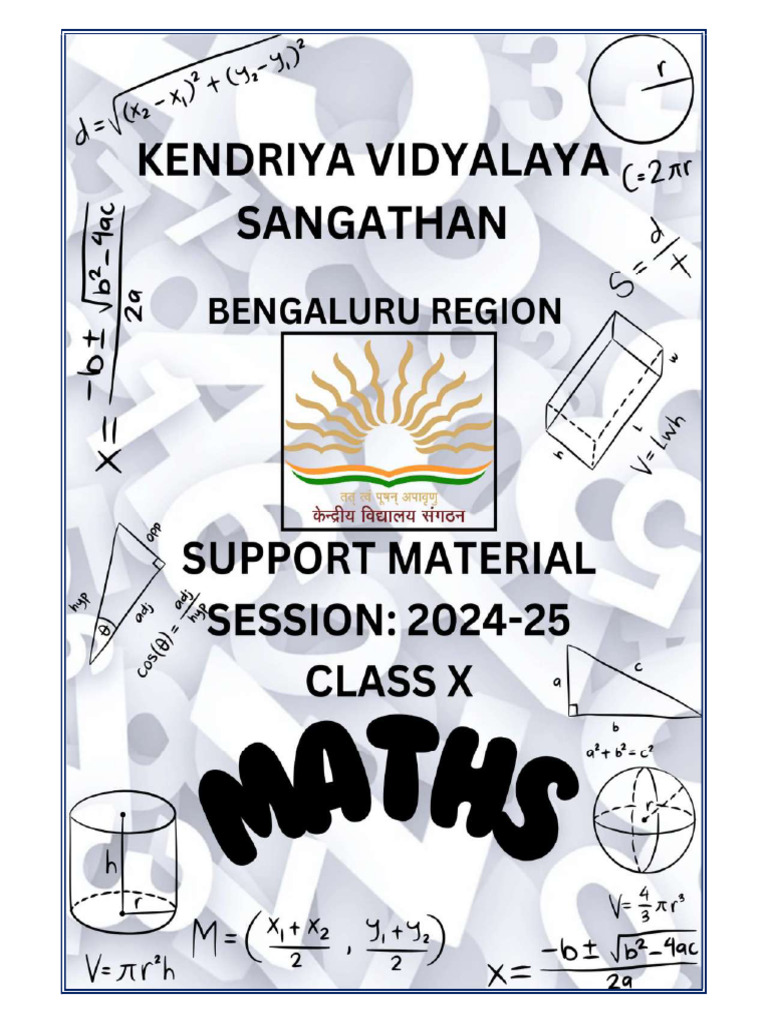 Class x Maths Support Material 2024- 25 | PDF