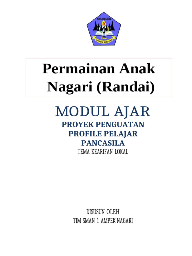 Modul Projek - Kearifan Lokal (RANDAI) - Fase E | PDF