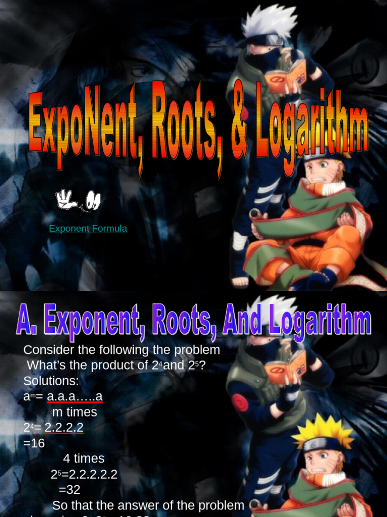 Exponent Logarithm Pdf