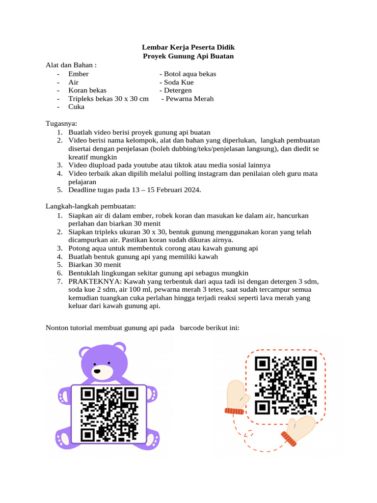 LKPD Gunung Api | PDF
