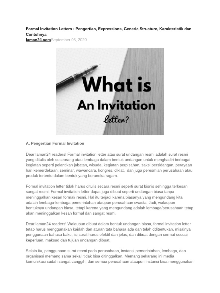 Formal Invitation Letters | PDF