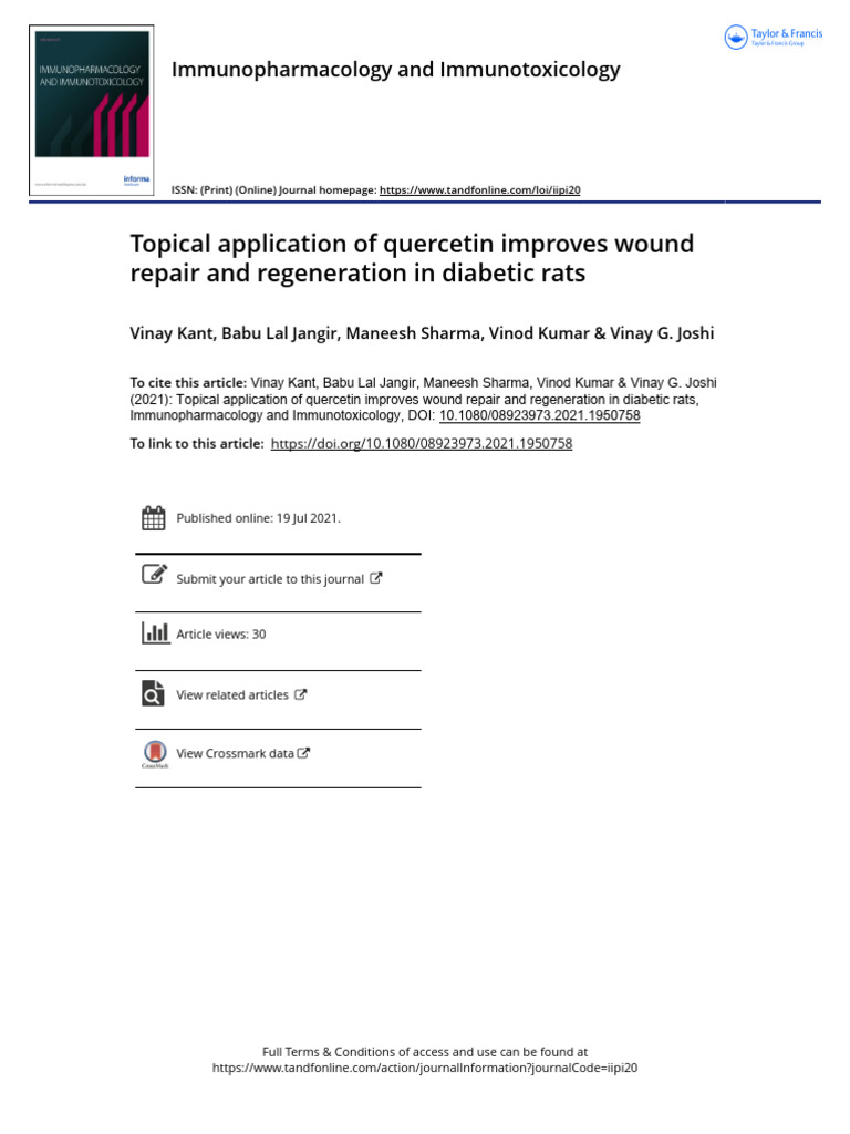 Onion (Quercetin) Wound Healing | PDF