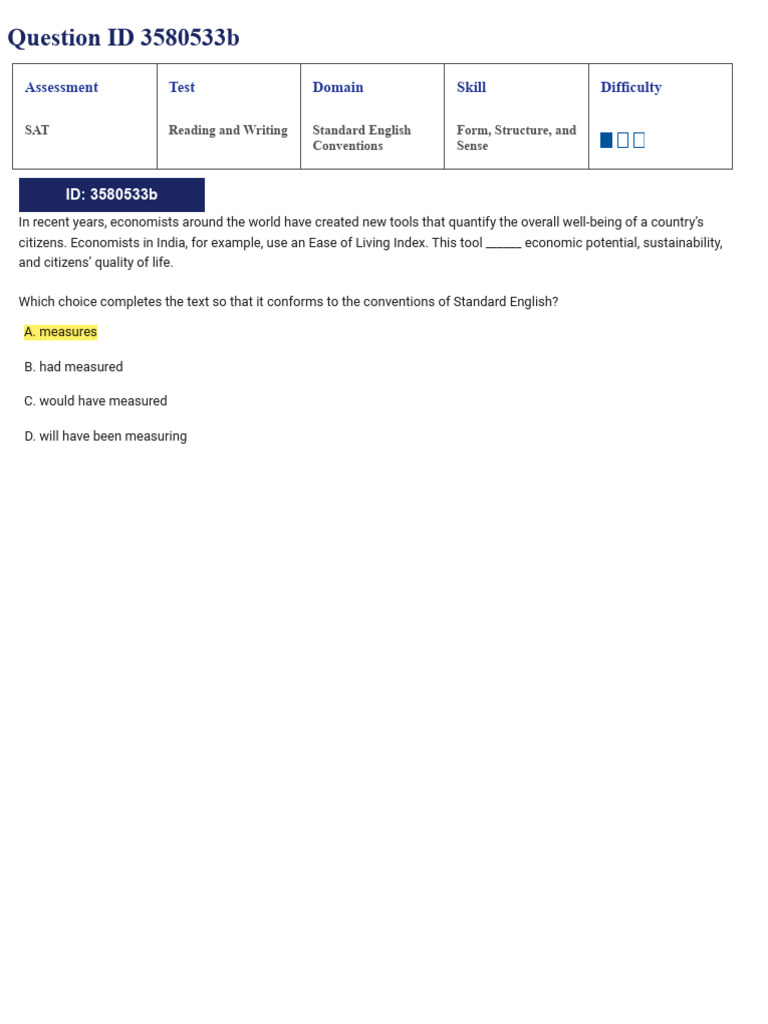SAT Suite Question Bank - Form, Structure and Sense | PDF