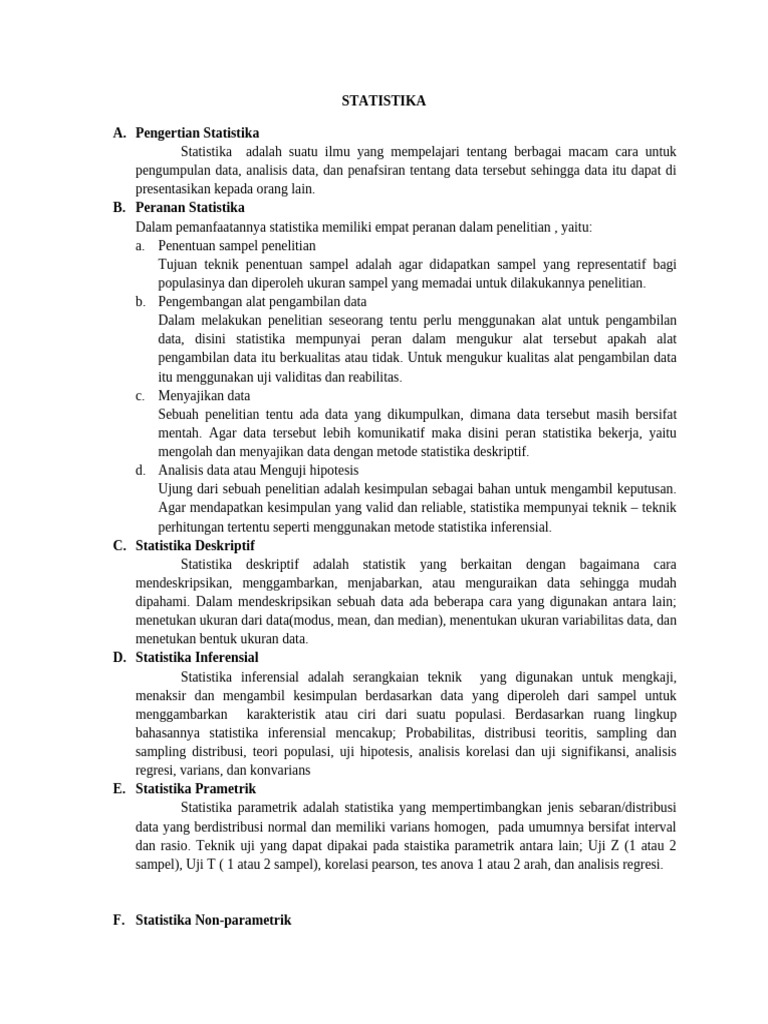 Summary Statistika 1 | PDF