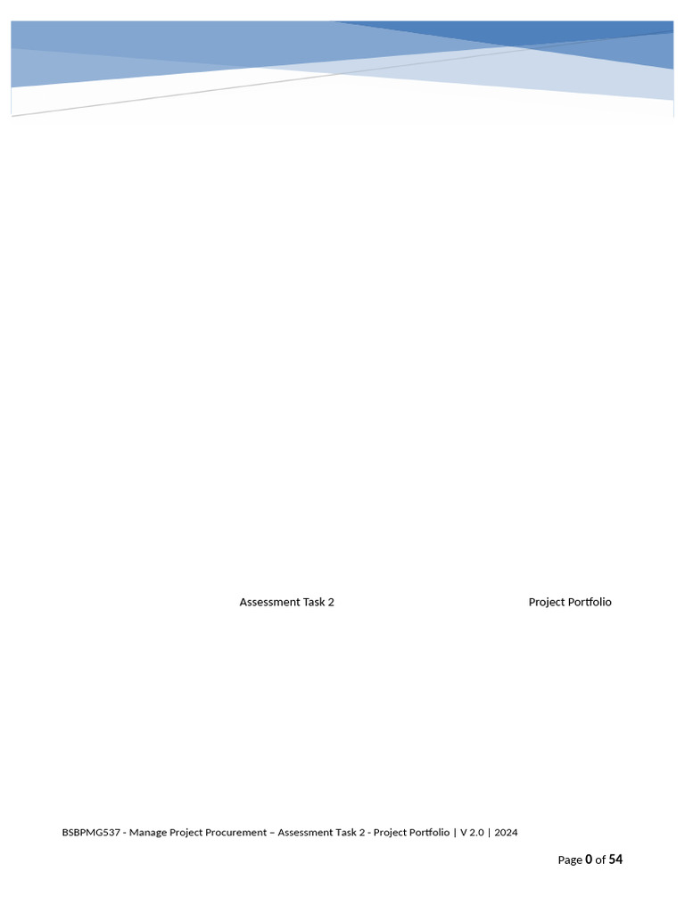 BSBPMG537 - Assessment Task 2 - Project Portfolio | PDF