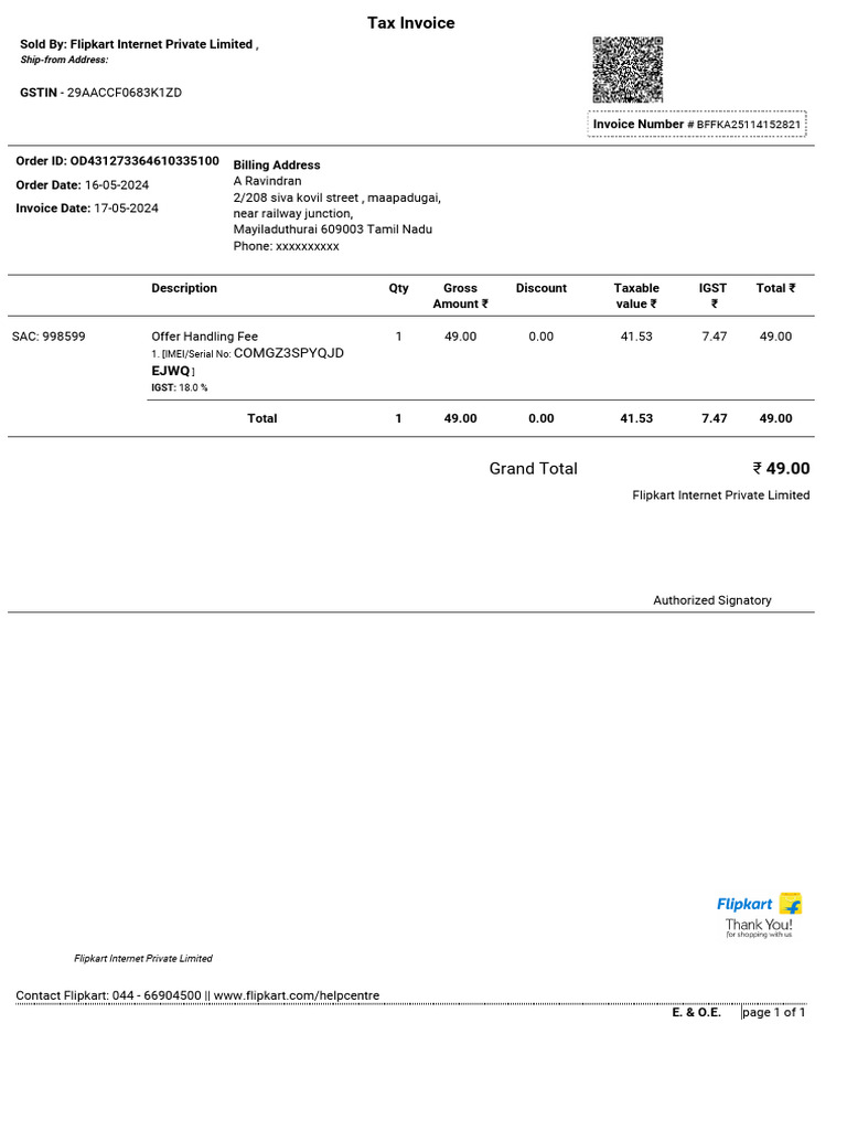 Lenovo Invoice Bill | PDF