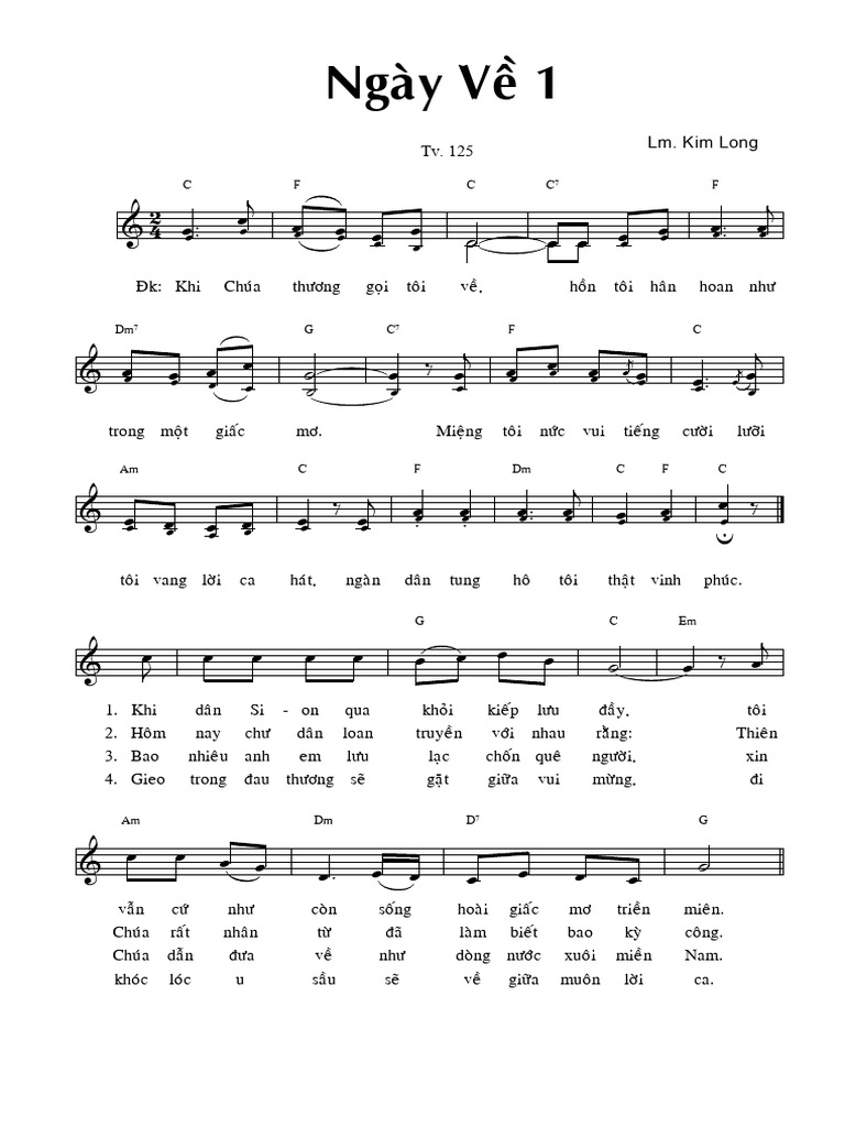Ngày Về (Khi Chúa Thương Gọi Tôi Về) - Lm. Kim Long | PDF