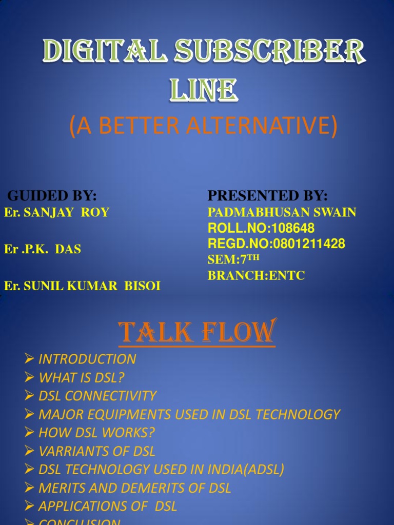 PPT | PDF | Digital Subscriber Line | Data Transmission