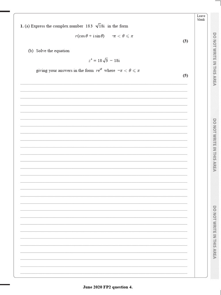 Complex Root Topic Questions FP2 | PDF