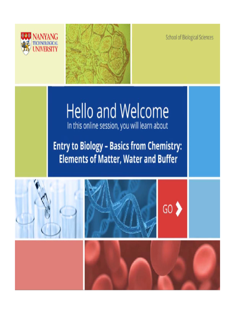 LO2 - Entry To Biology - Basics From Chemistry | PDF