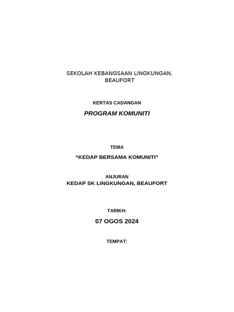 Template Kertas Cadangan Pdf