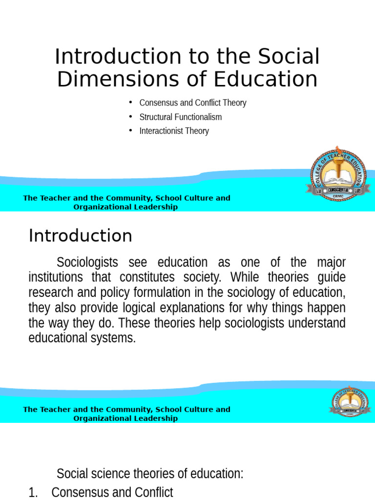 Lesson 4 (Introduction To The Social Dimensions of Education) | PDF