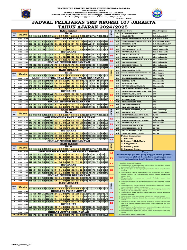 JADWAL KBM 2024-2025 22 Juli 2024 | PDF