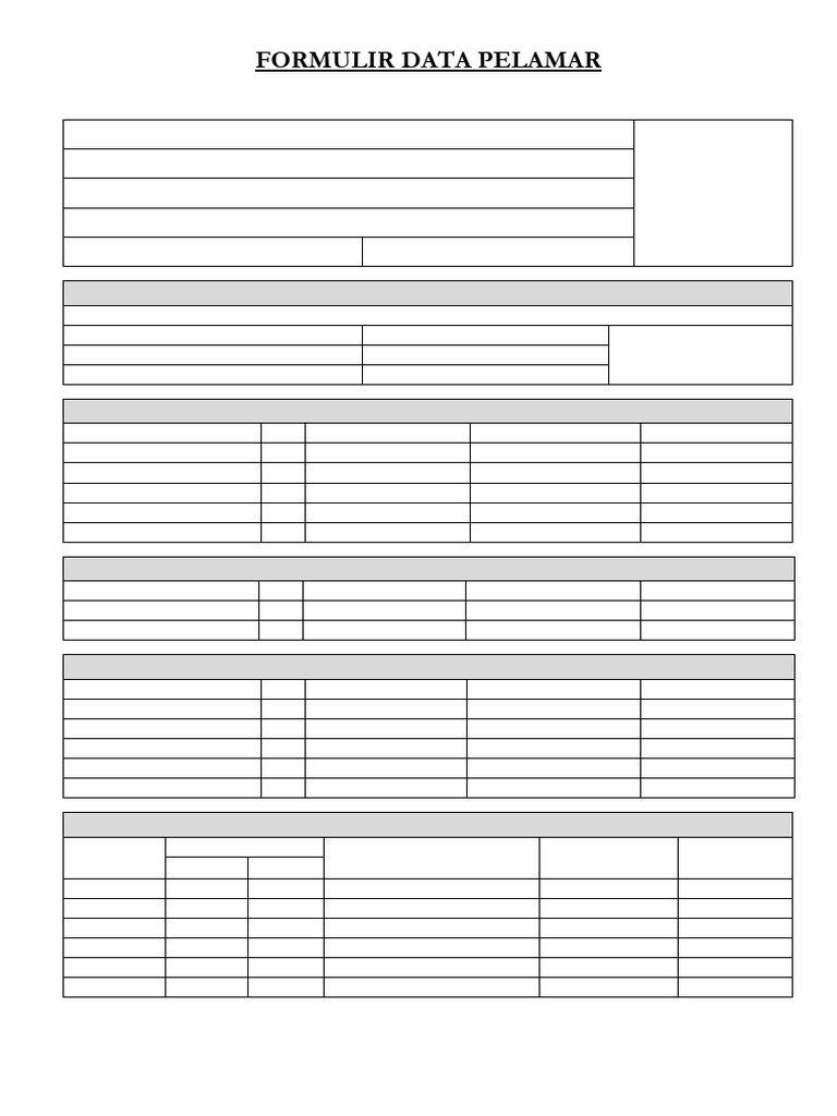 Form Data Pelamar | PDF