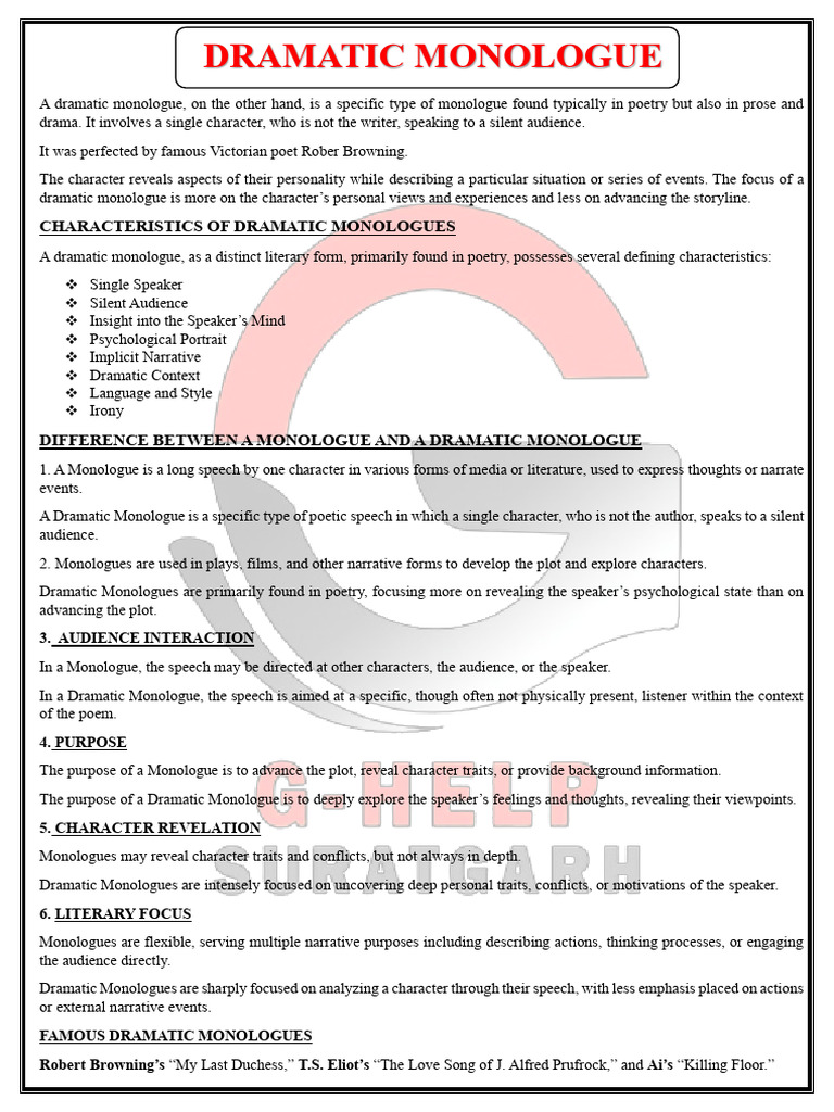 Dramatic Monologue | PDF