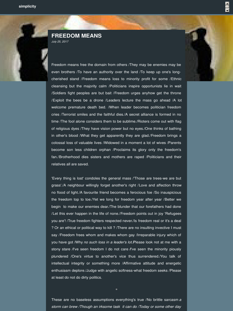 Freedom Means | PDF