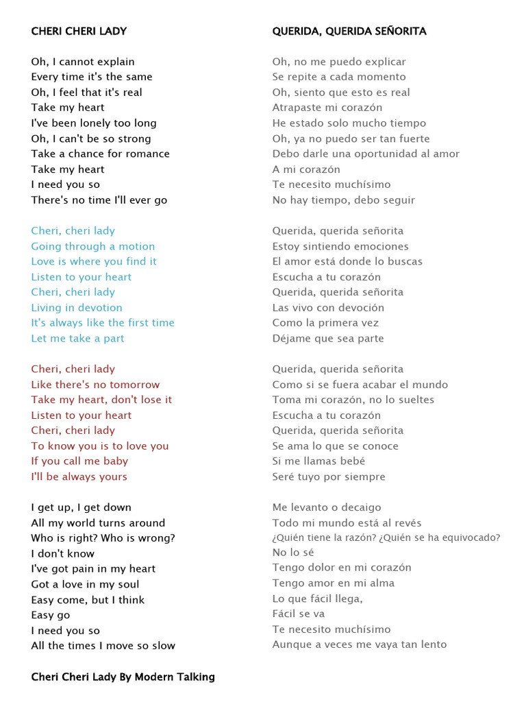 Cheri Cheri Lady - Modern Talking | PDF