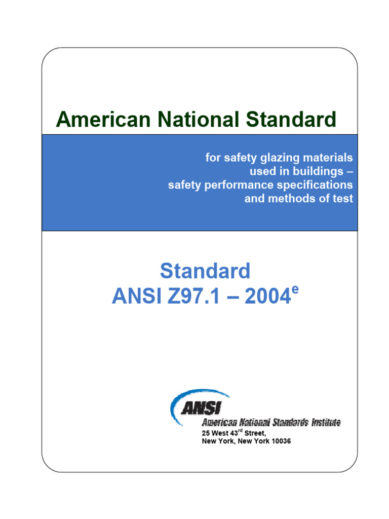 Ansi Z97 | PDF