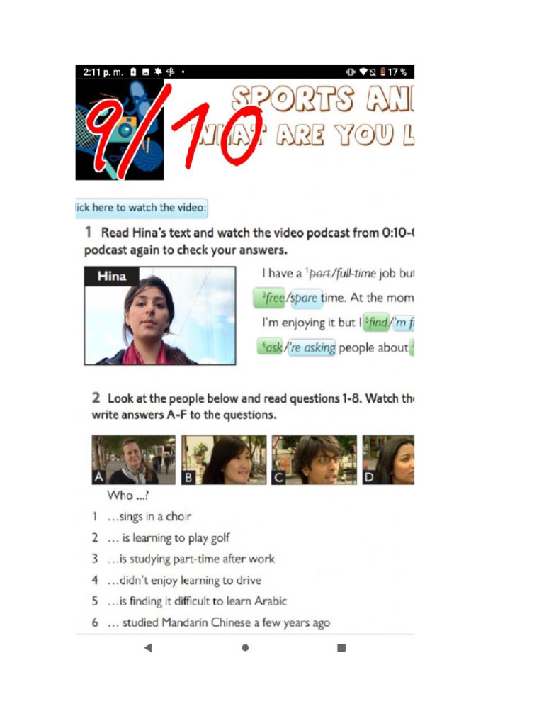 11 Diary Activity | PDF