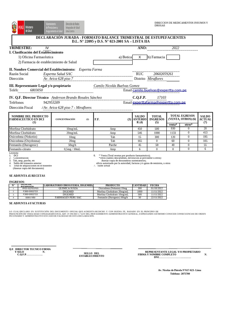 FORMATOS BALANCE ESTUPEFACIENTES y PSICO | PDF | Farmacia | Drogas ...