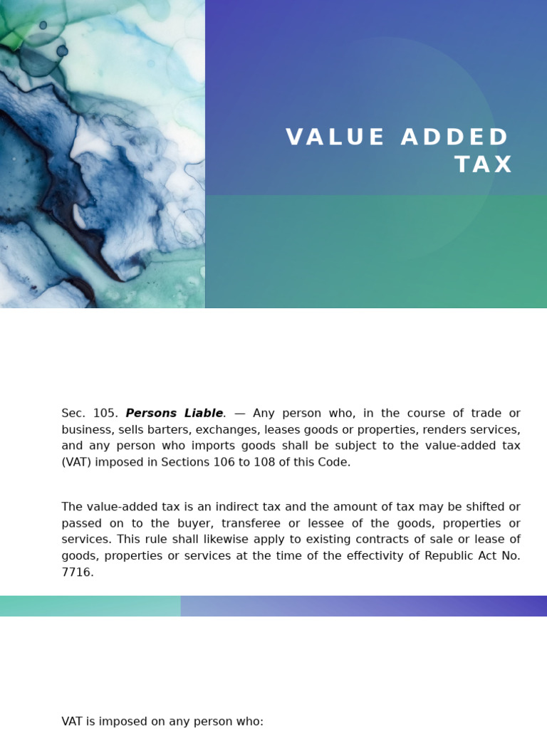 Value Added TAX | PDF