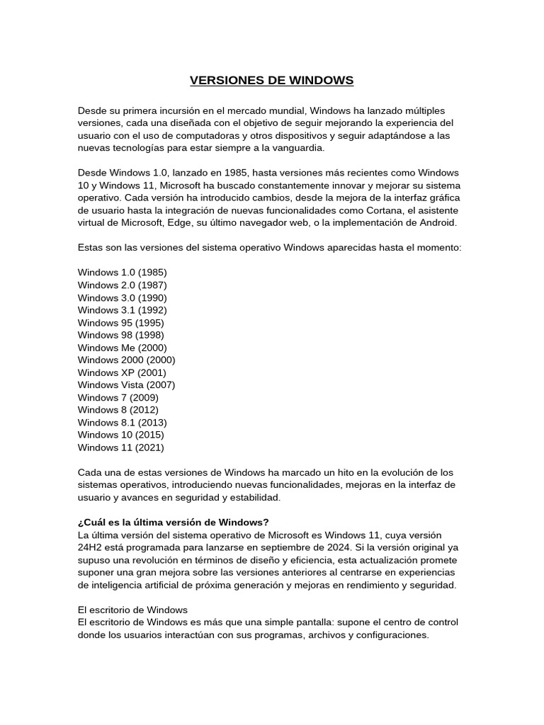 Versiones de Windows | PDF